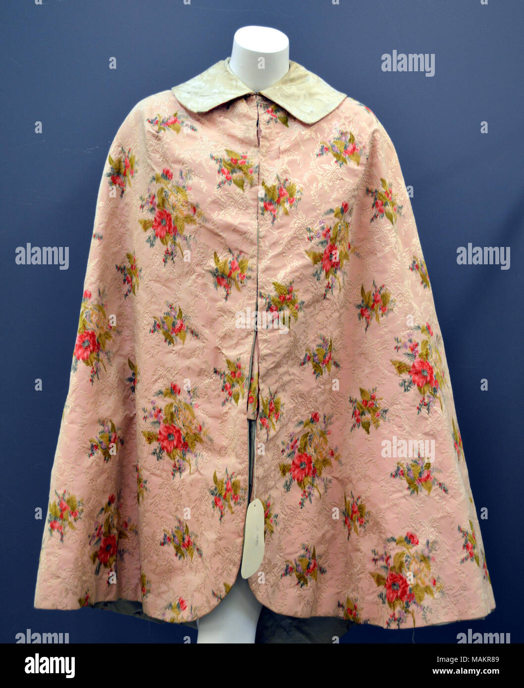 Pink silk brocade cape worn by Clara Mitchell during her debut year in ...