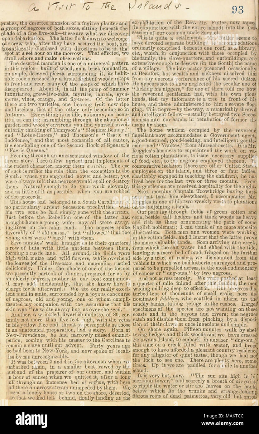 Newspaper clipping describing a trip across Palawala Island. Title ...