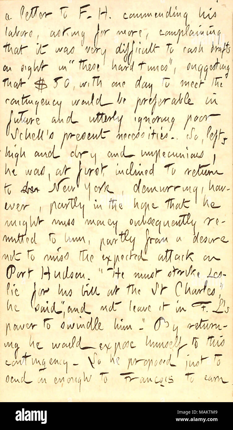 Regarding Frank Schell's problems with receiving payment from Frank ...