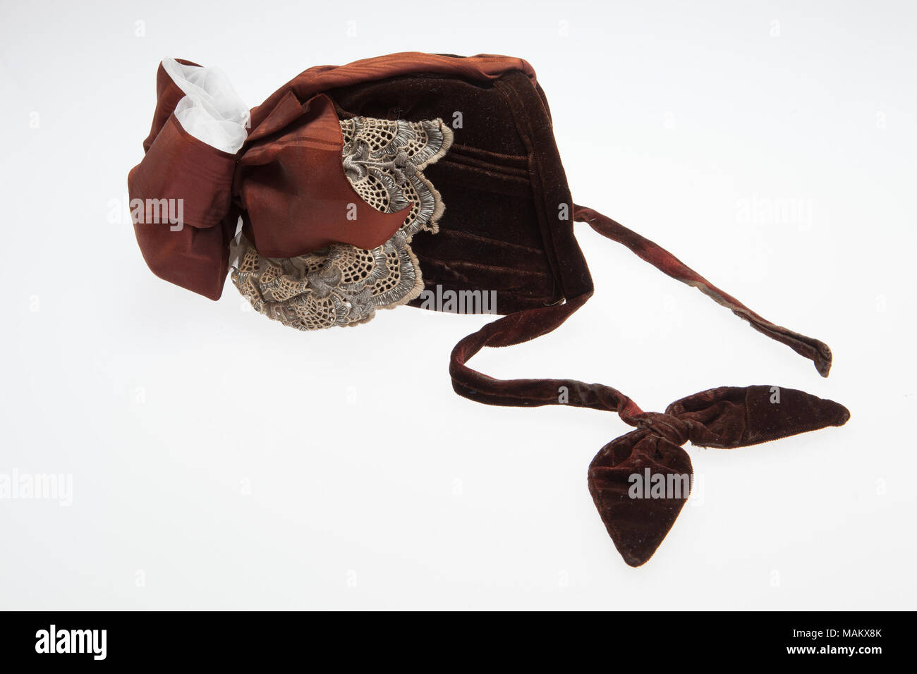 Woman's brown velvet bonnet made by Scruggs, Vandervoort, Barney in St ...