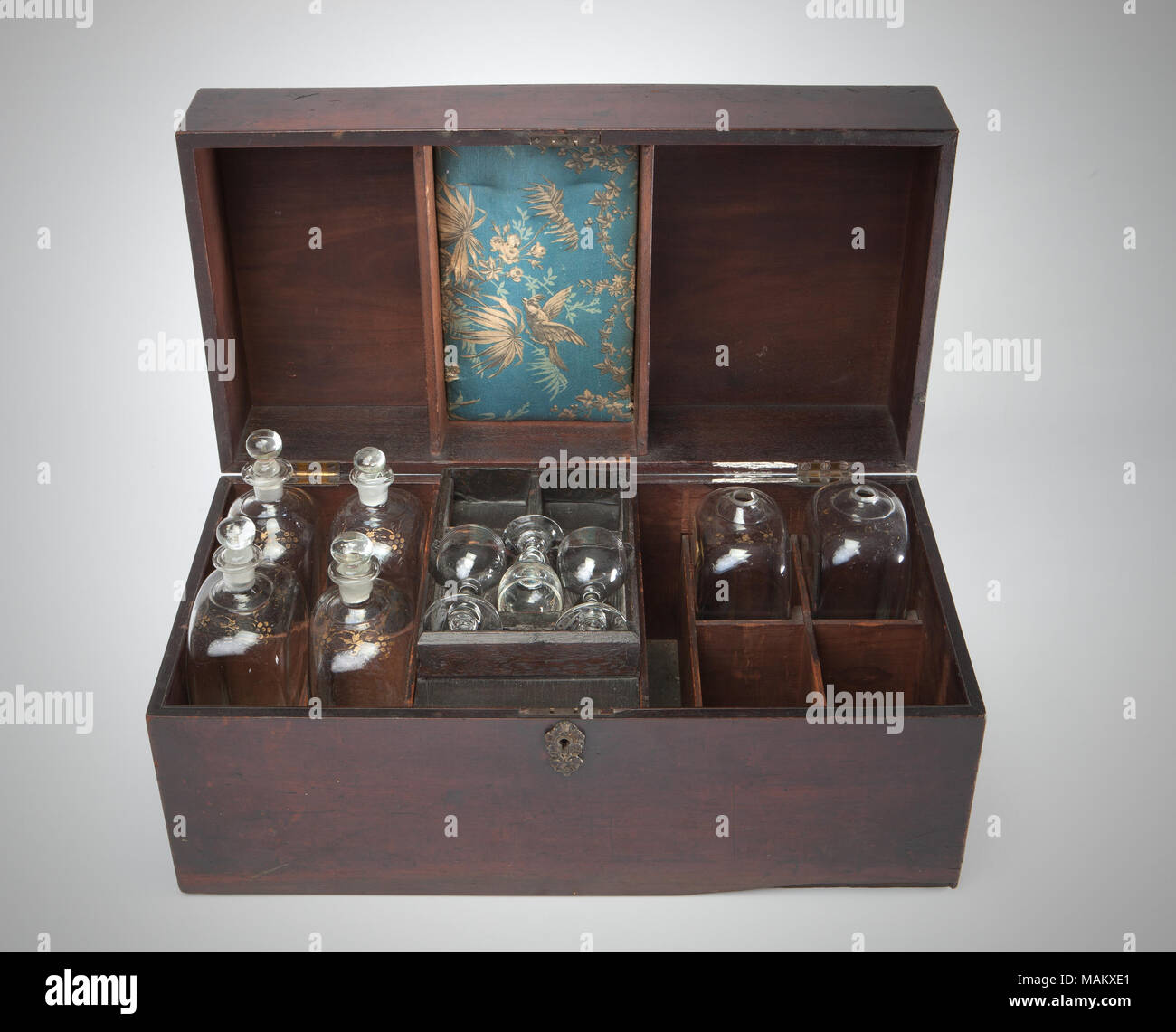 Rectangular wooden liquor chest or cellarette of Gen. Bernard Pratte ...