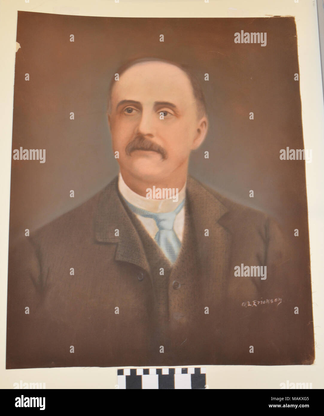 Pastel portrait drawing of Samuel Hays, St. Louis Postmaster 1878-1884 ...
