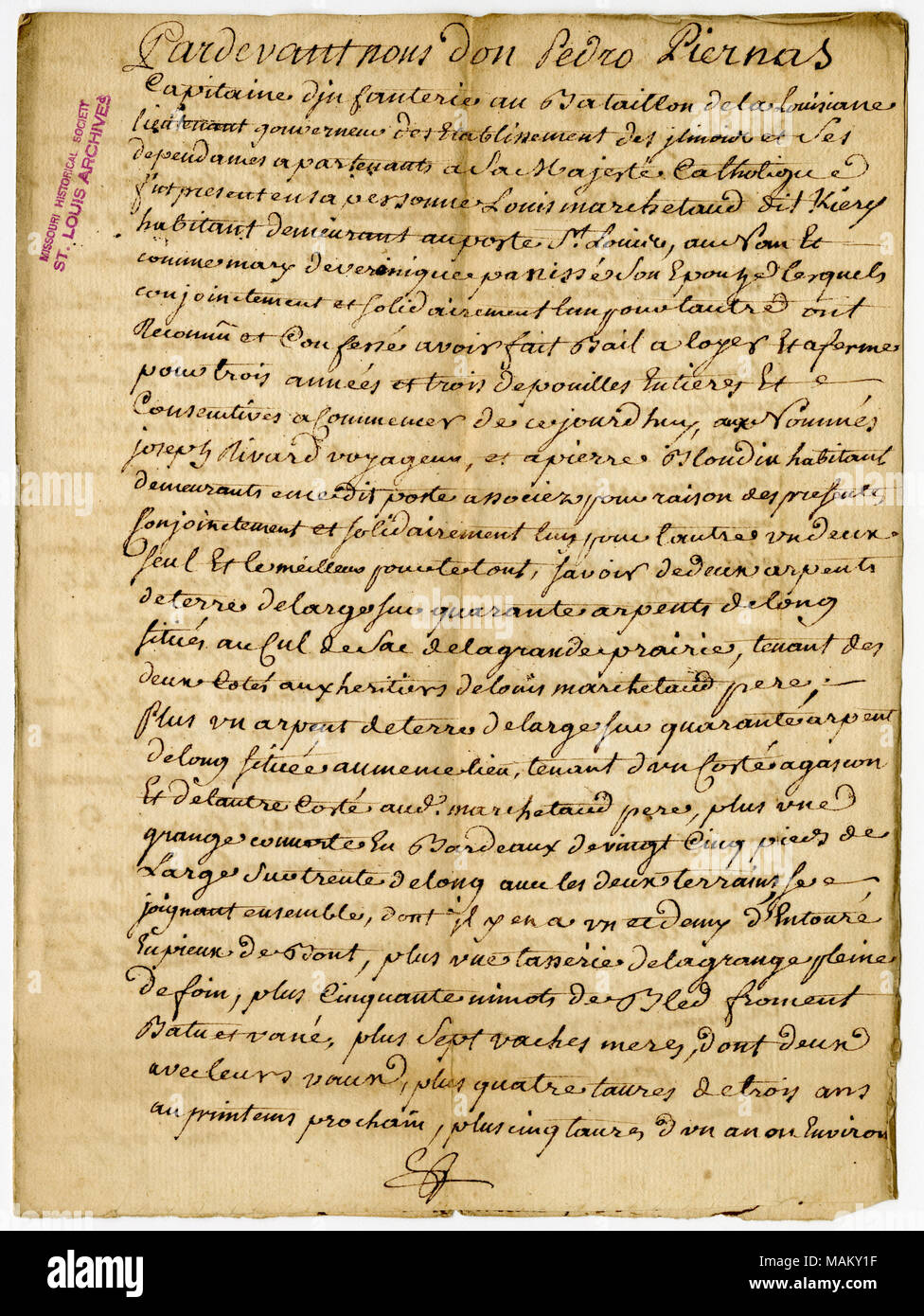 Title: Document of Louis Marcheteau dit Kiery and wife to Joseph Rivard ...
