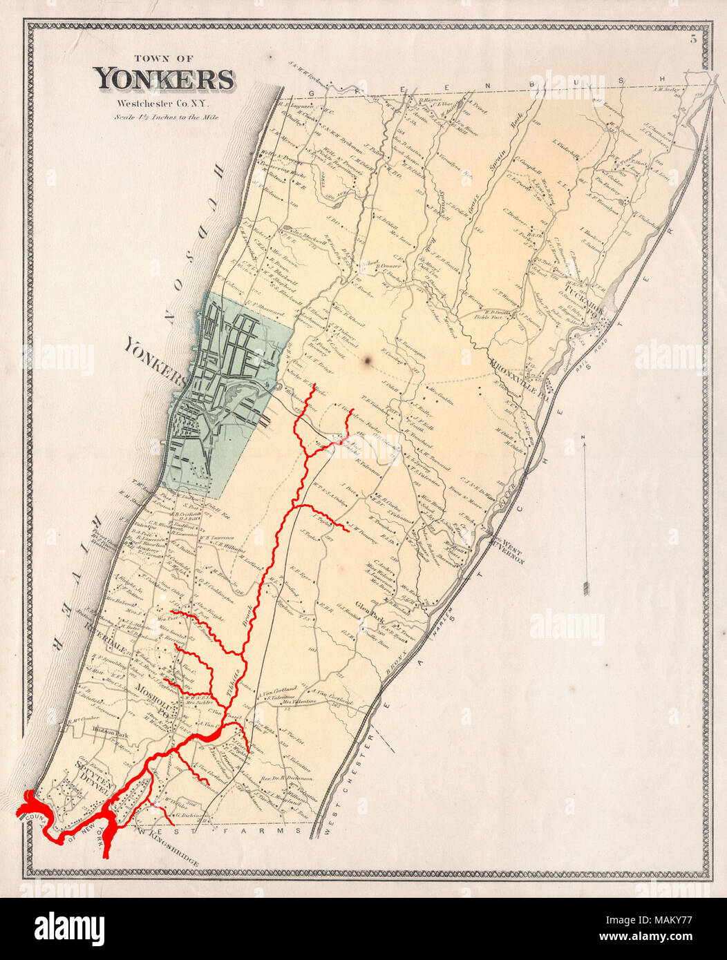 Map of yonkers new york hi-res stock photography and images - Alamy