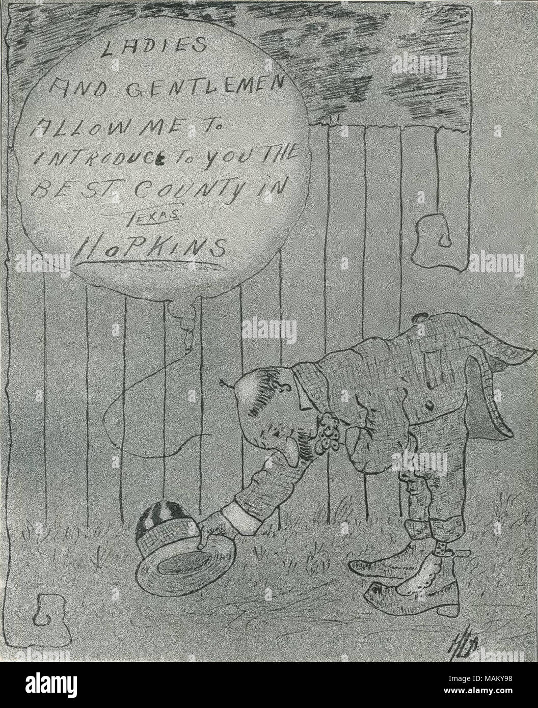 'Ladies and Gentlemen...the Best County in Texas, Hopkins' cartoon ...