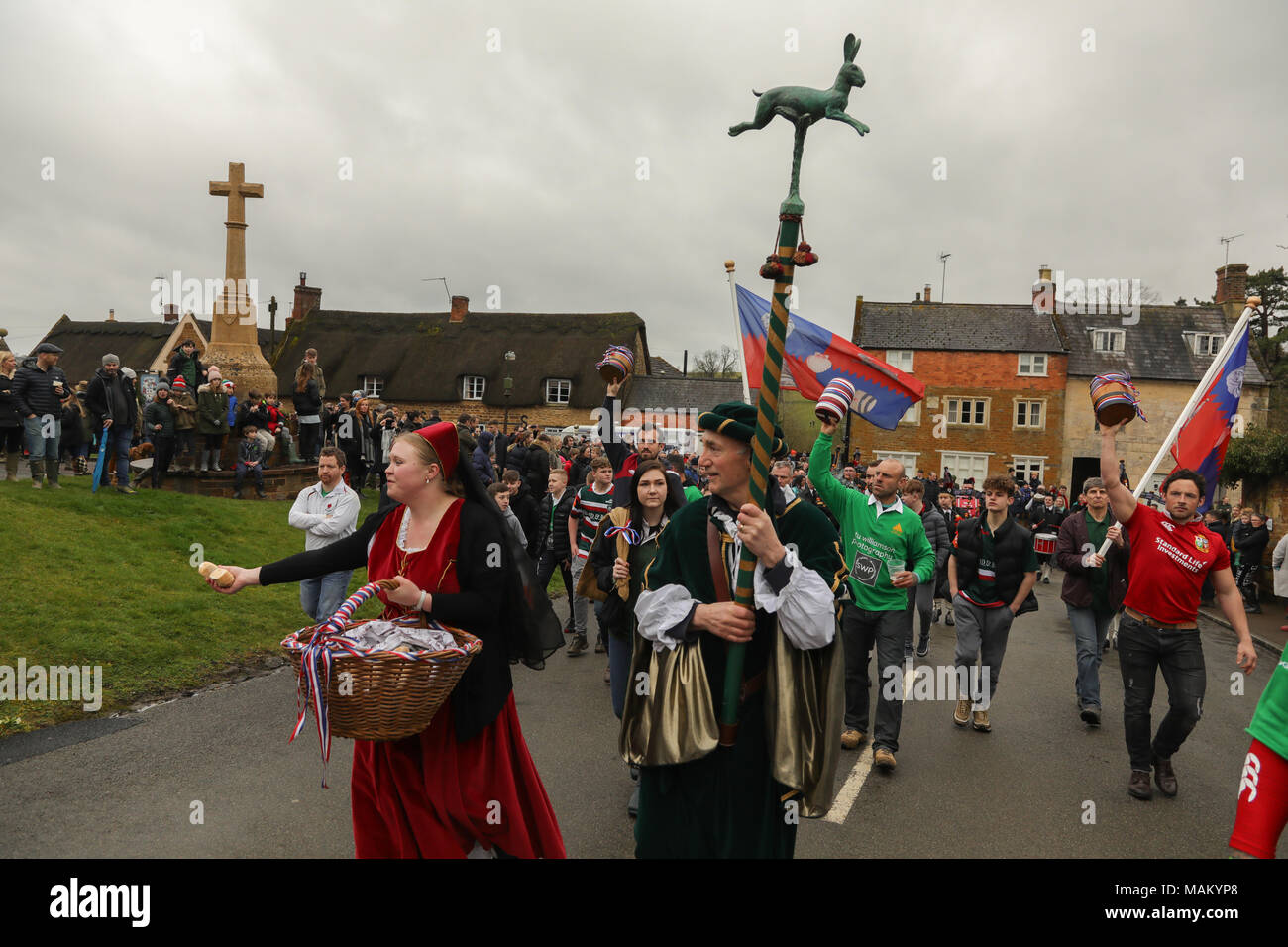 Hallaton, Leicestershire, England, UK. 2nd April 2018. The ancient ...