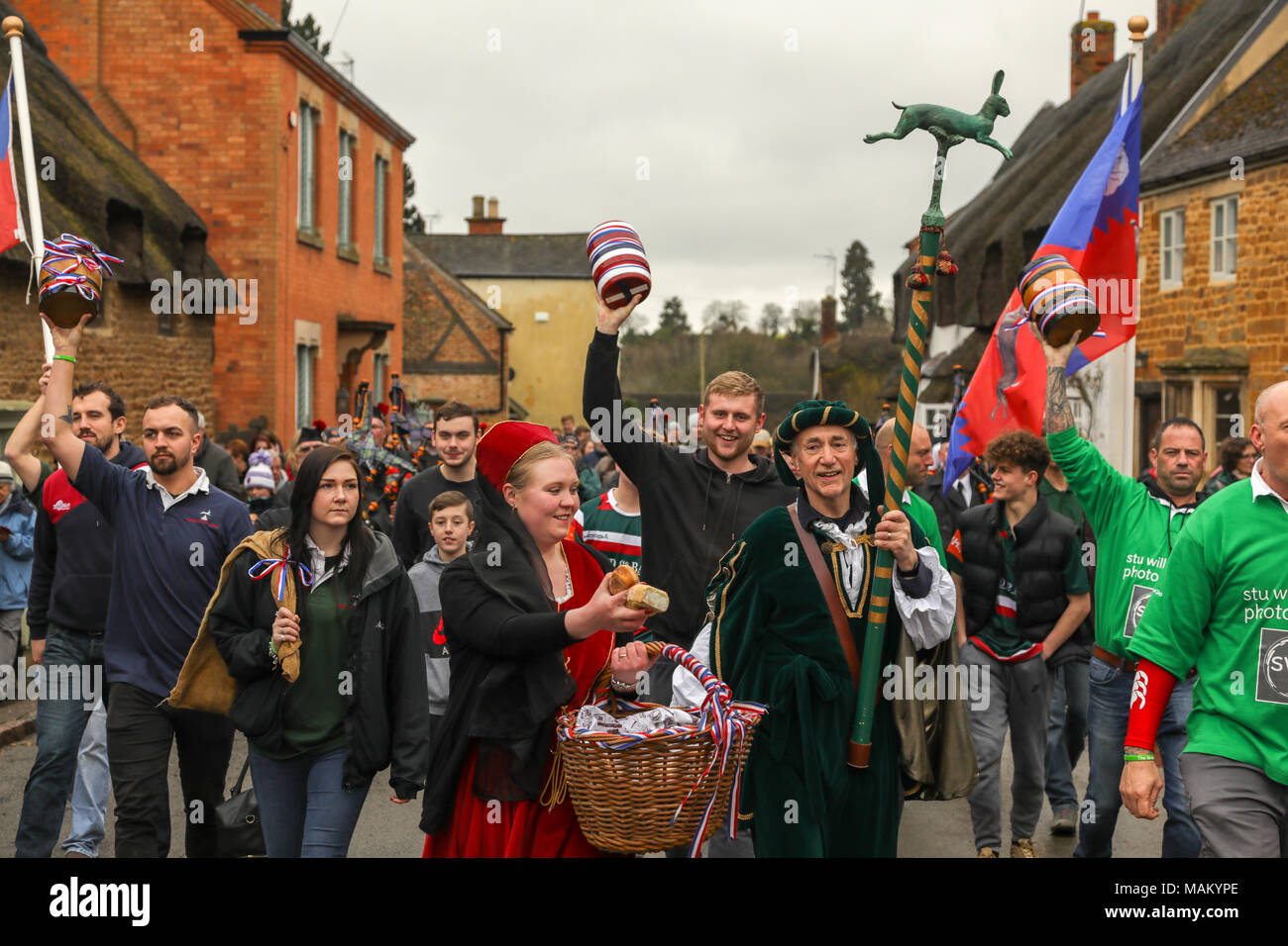 Hallaton, Leicestershire, England, UK. 2nd April 2018. The ancient ...