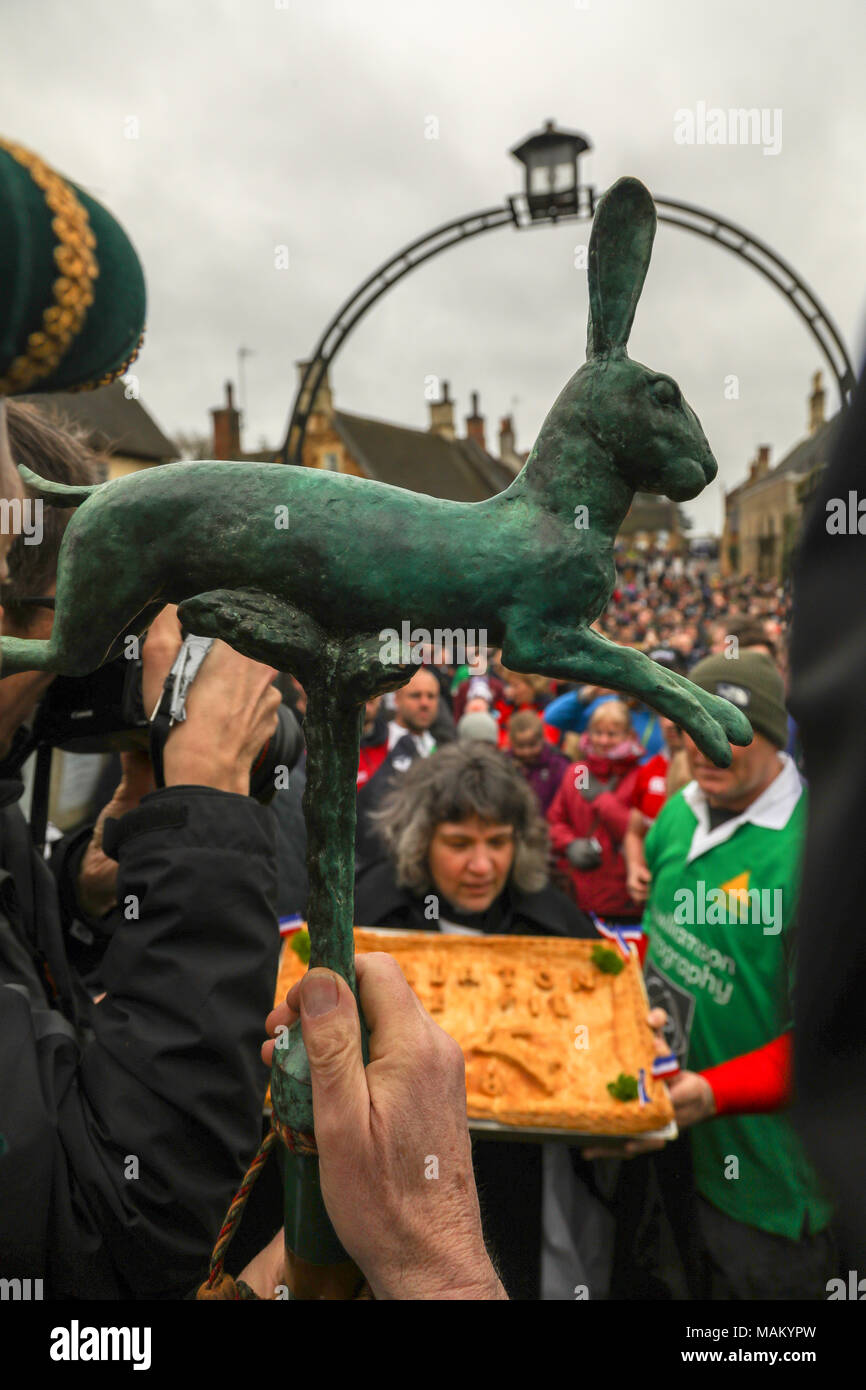Hallaton, Leicestershire, England, UK. 2nd April 2018. The ancient ...