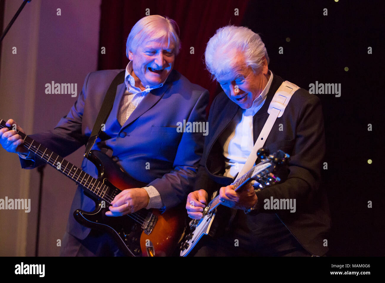 Nantwich, Cheshire, UK. 2nd April, 2018. Mike Pender from The Searchers ...