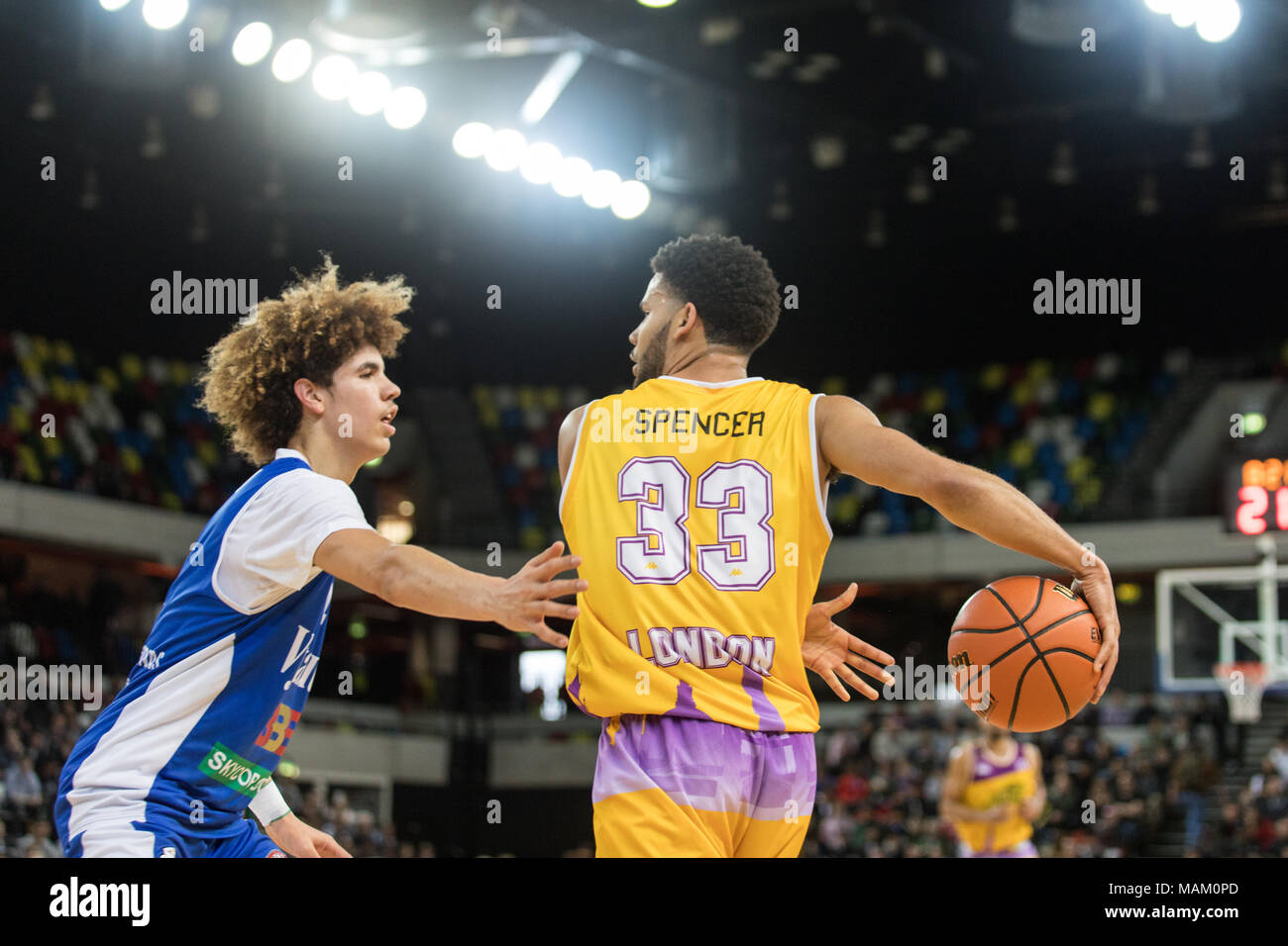 Copper Box Arena, London, 2nd April 2018. The London Lions played an ...