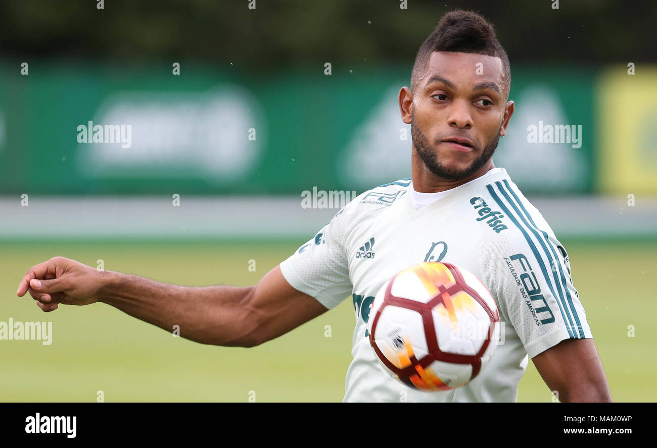 SÃO PAULO, SP - 02.04.2018: TREINO DO PALMEIRAS - The player Borja ...