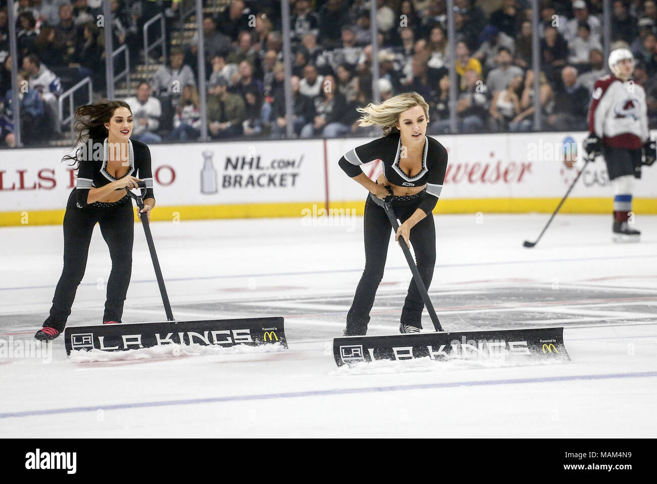 Los Angeles, California, USA. 2nd Apr, 2018. Angeles Kings' Ice Girls ...