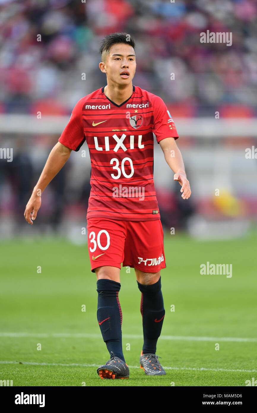 Ibaraki, Japan. 31st Mar, 2018. Hiroki Abe (Antlers) Football/Soccer ...