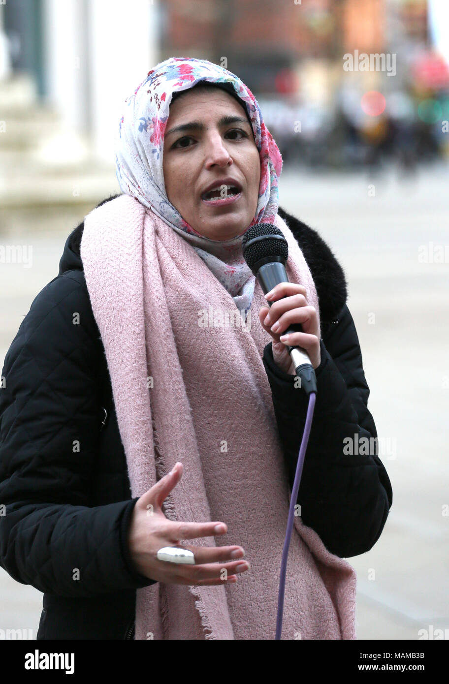 Manchester, UK. 3rd April, 2018. Nahella Ashraf from "Stand Up To ...