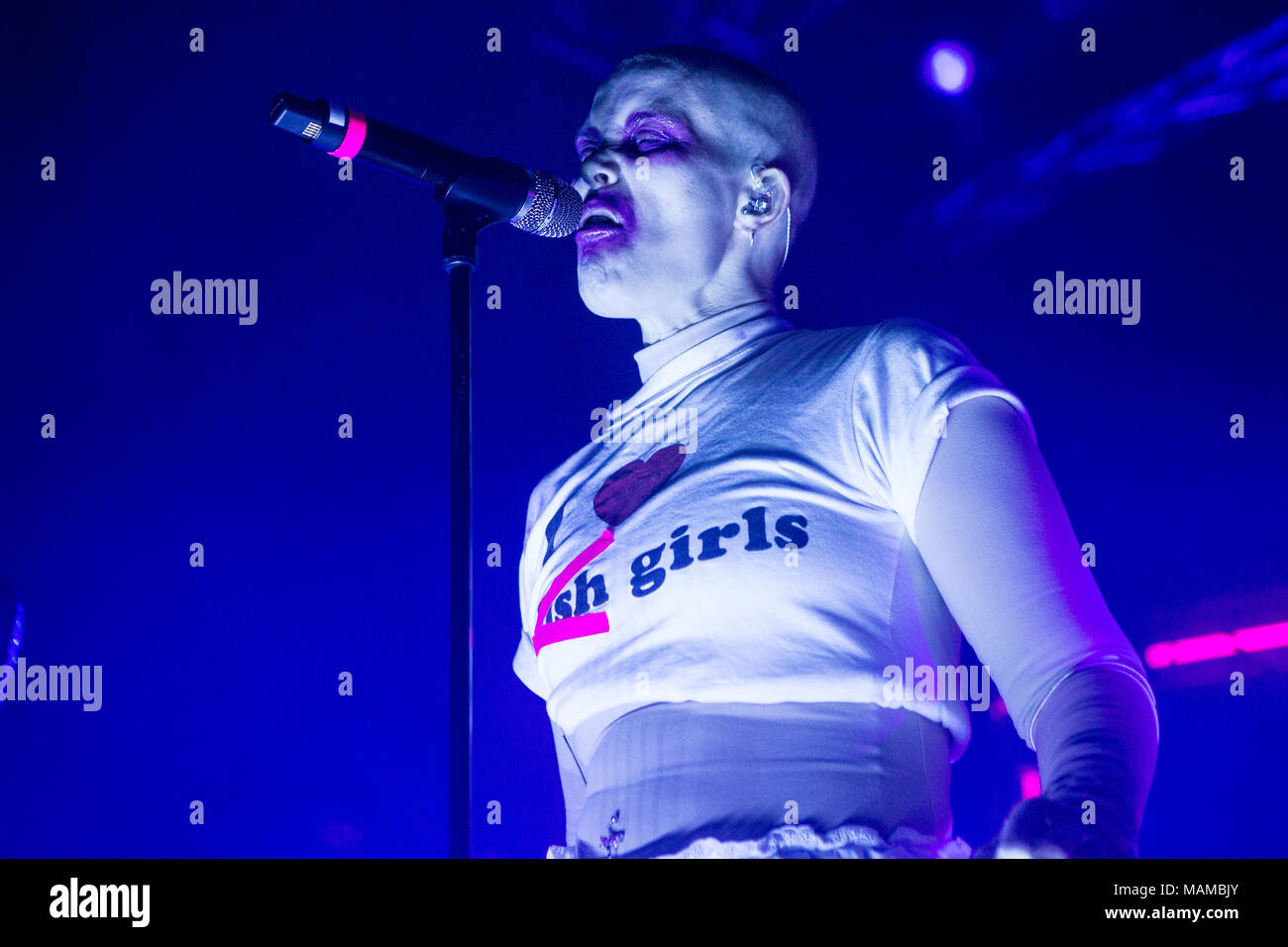 Norway, Oslo - April 3, 2018. The Swedish singer and songwriter Fever ...