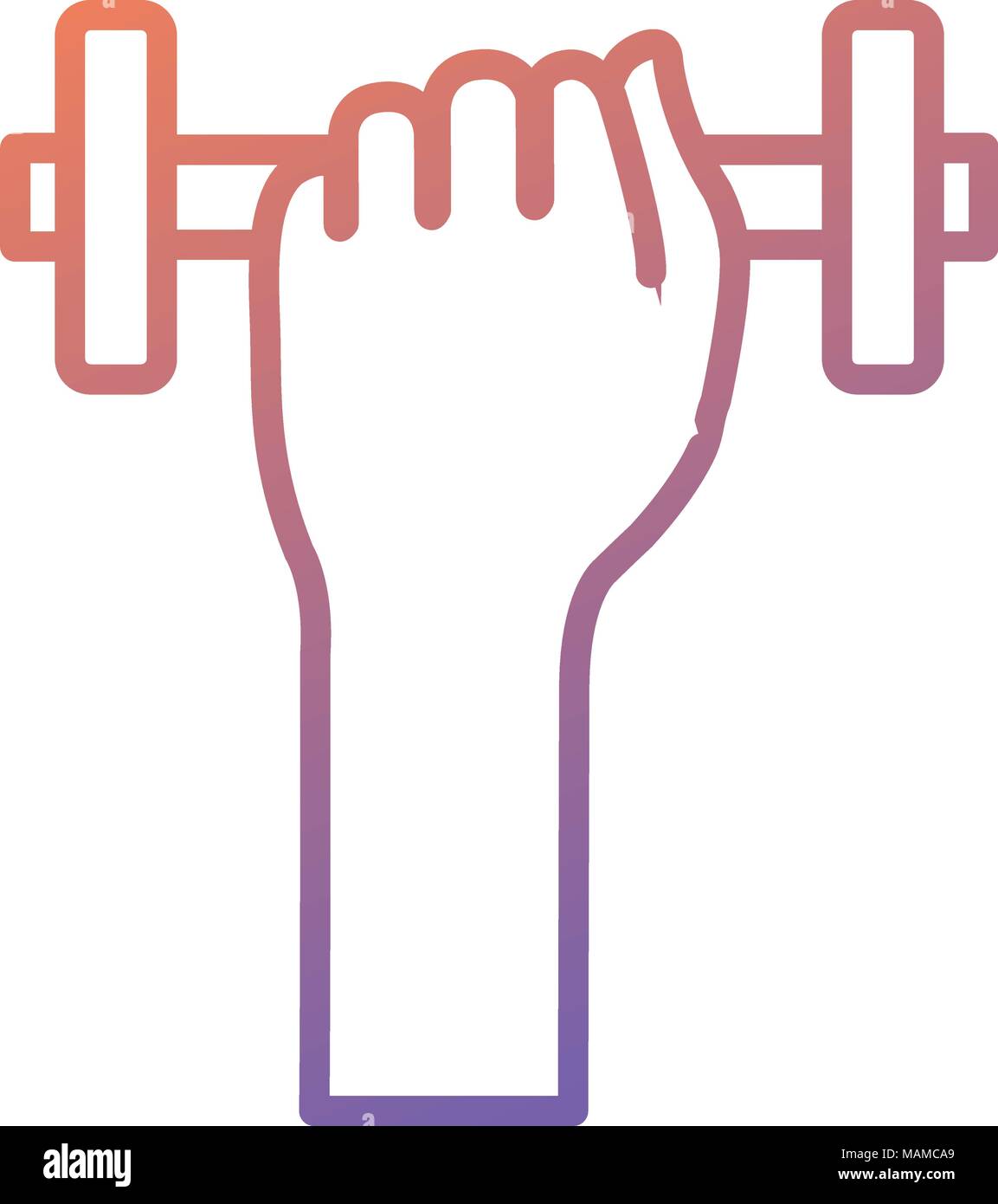 hand with weight lifting device icon vector illustration design Stock ...