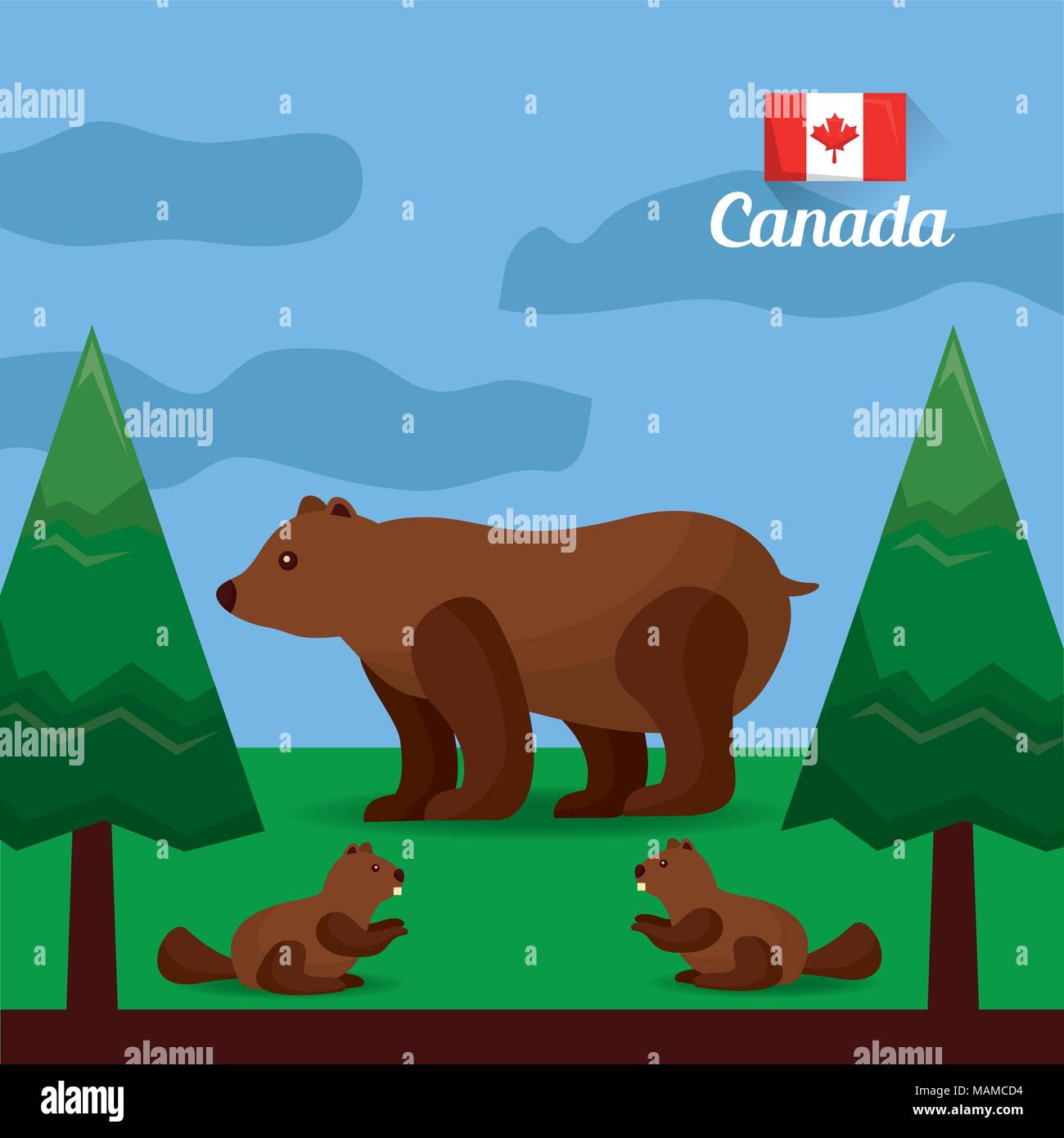 Wildlife map of canada Stock Vector Images - Alamy