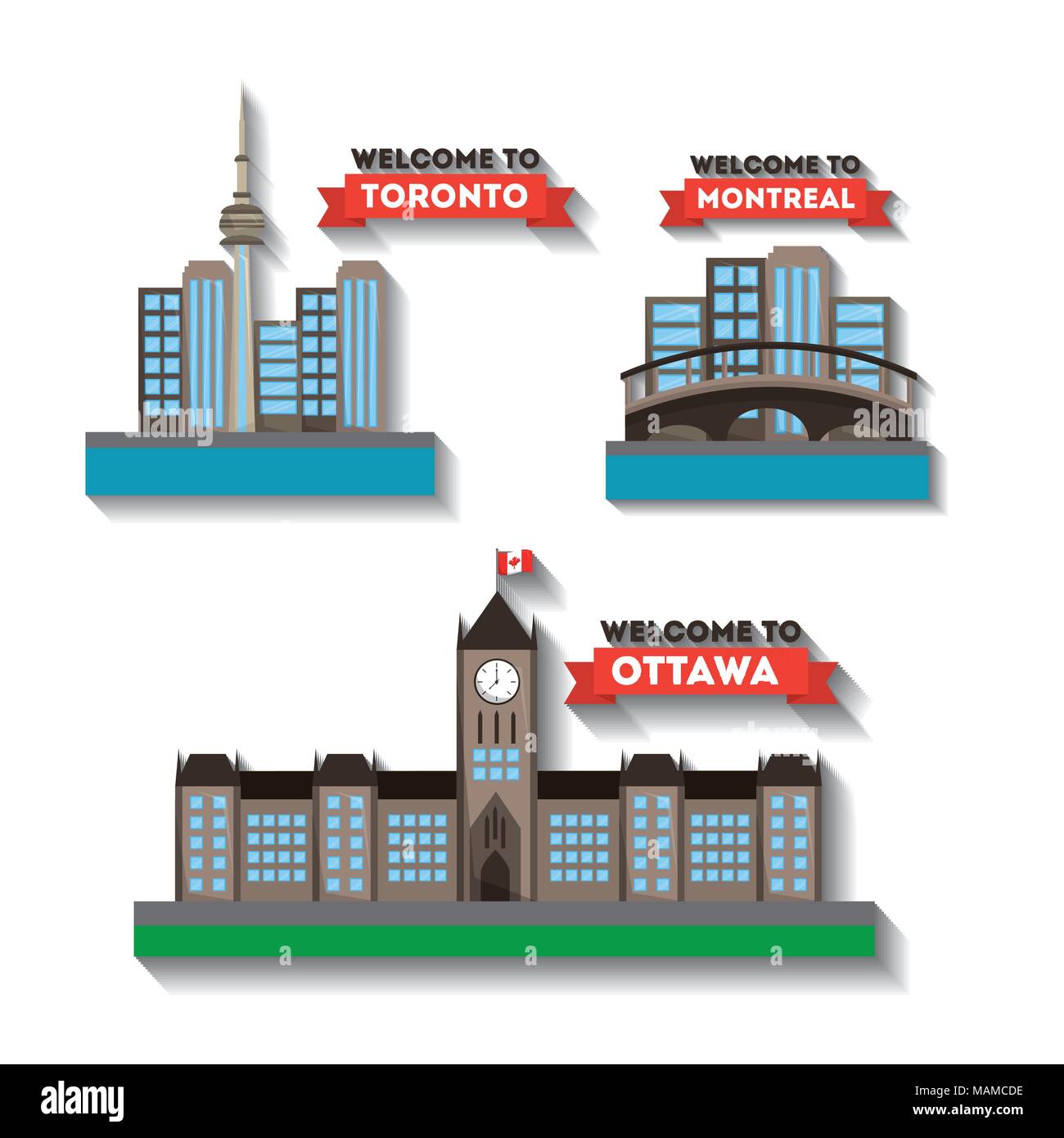 Montreal city flag country Stock Vector Images - Alamy