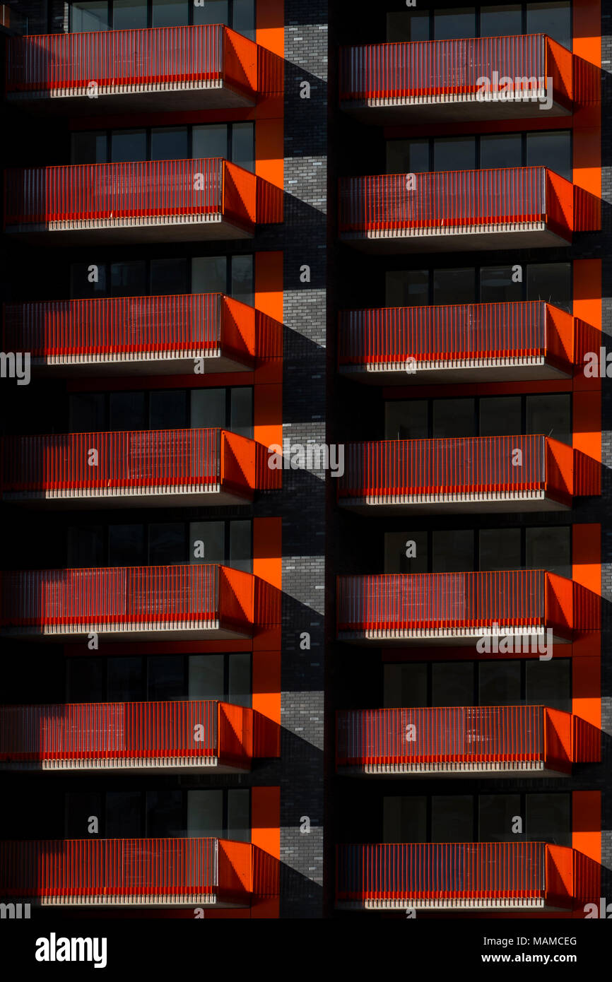 Black and Orange building Stock Photo - Alamy