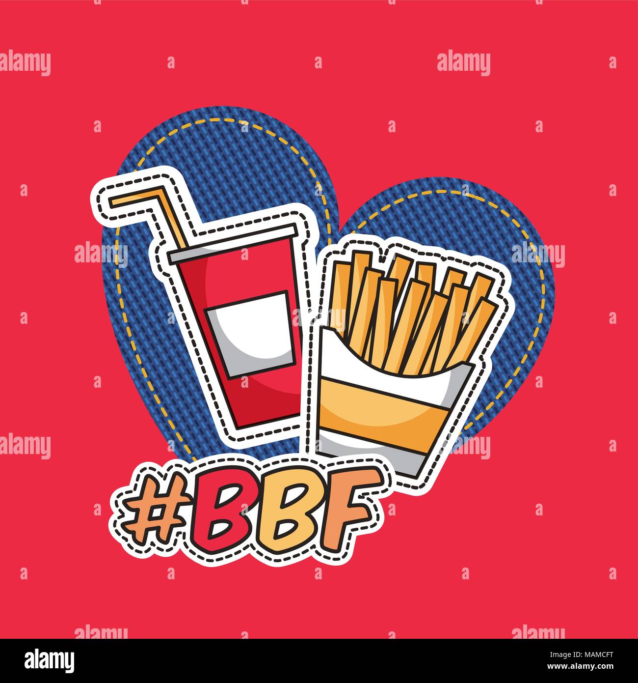 French fries patch Stock Vector Images - Alamy