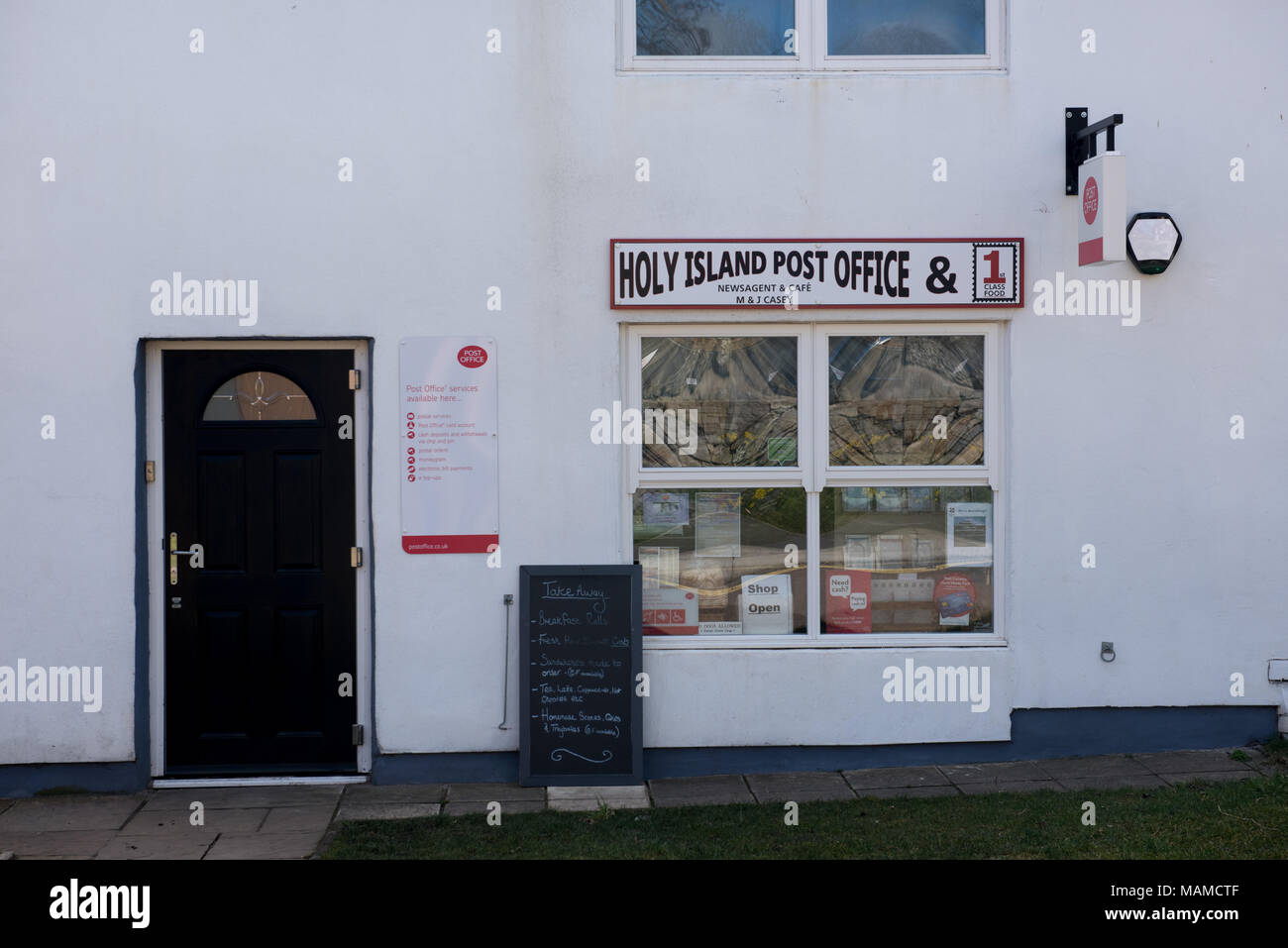 Holy Island Post Office and shop exterior, Lindisfarne, Northumberland ...