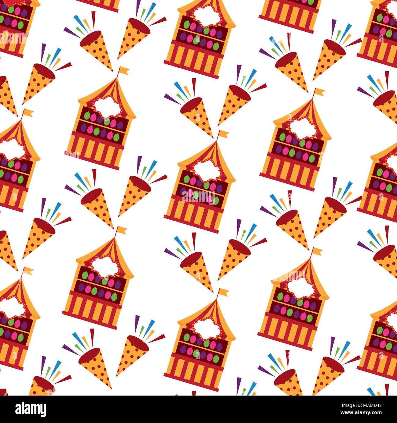 kiosk of fair target shooting with balloons and cornets Stock Vector ...