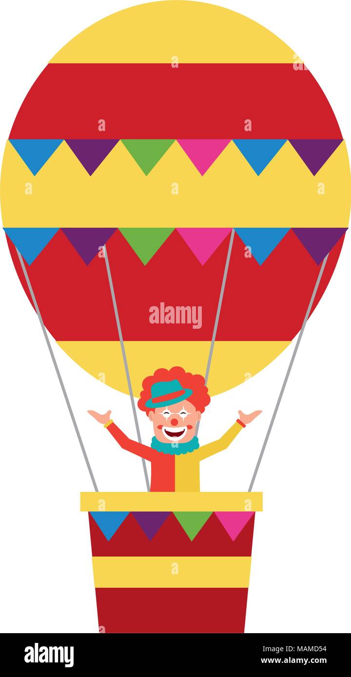 Circus Balloon Air Hot Flying With Clown Stock Vector Image And Art Alamy