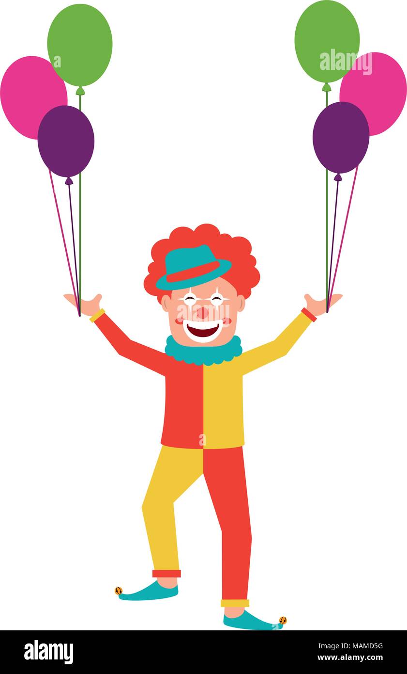circus clown with balloons air Stock Vector Image & Art - Alamy