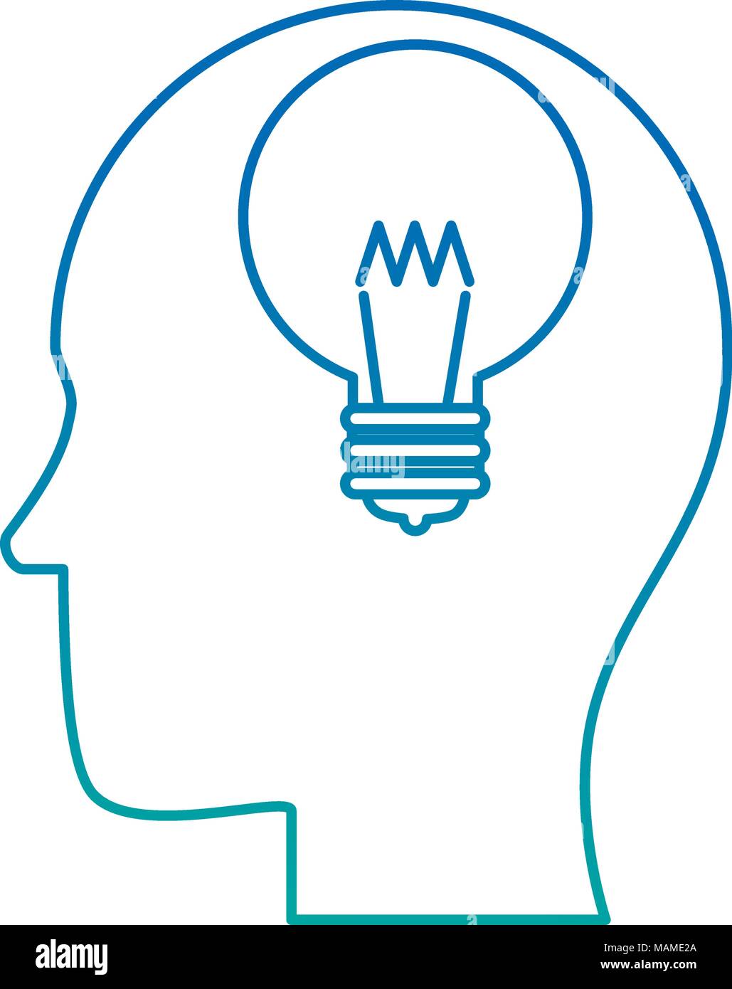 human profile with bulb Stock Vector Image & Art - Alamy
