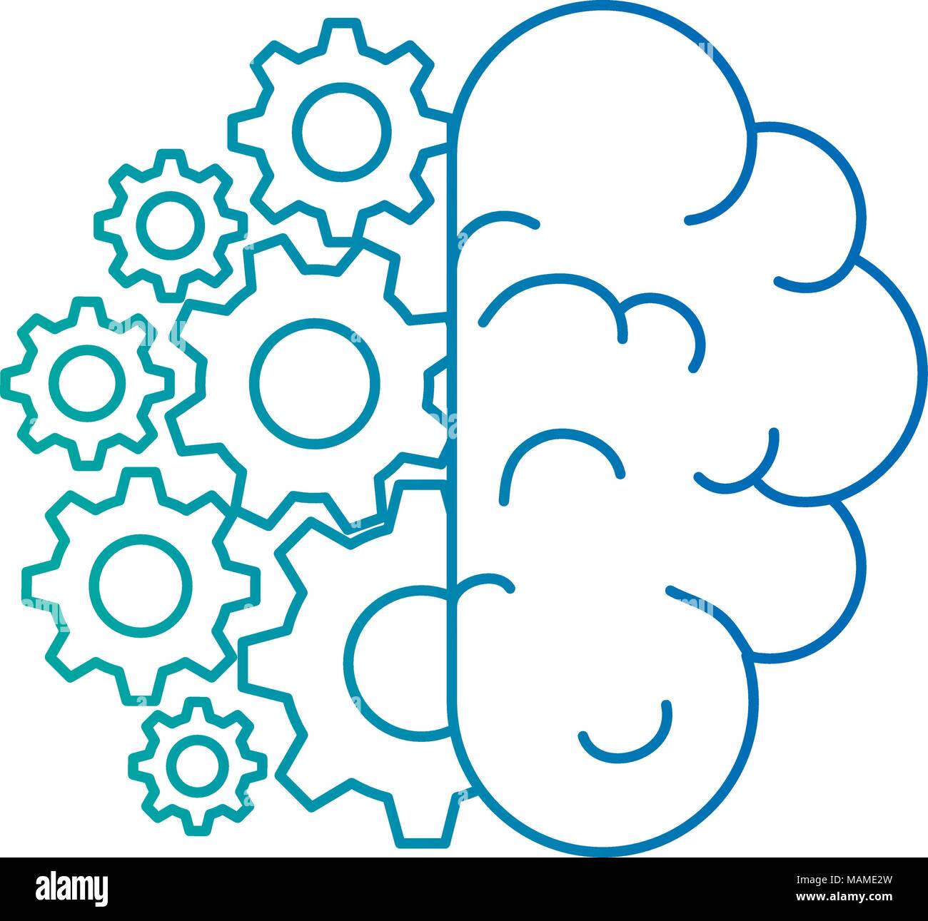 brain human with gears Stock Vector Image & Art - Alamy