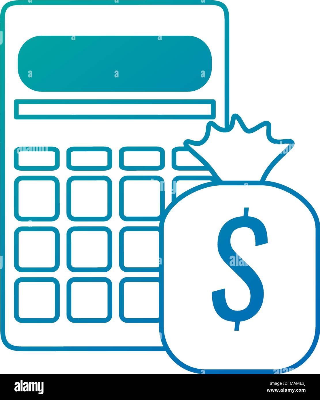 calculator math with money bag Stock Vector Image & Art - Alamy