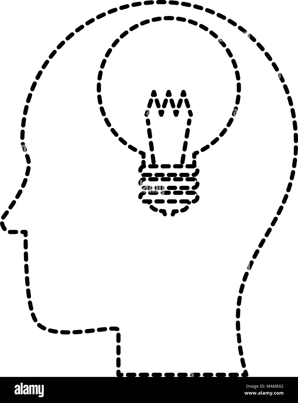 Silhouette human face light bulb Stock Vector Images - Alamy