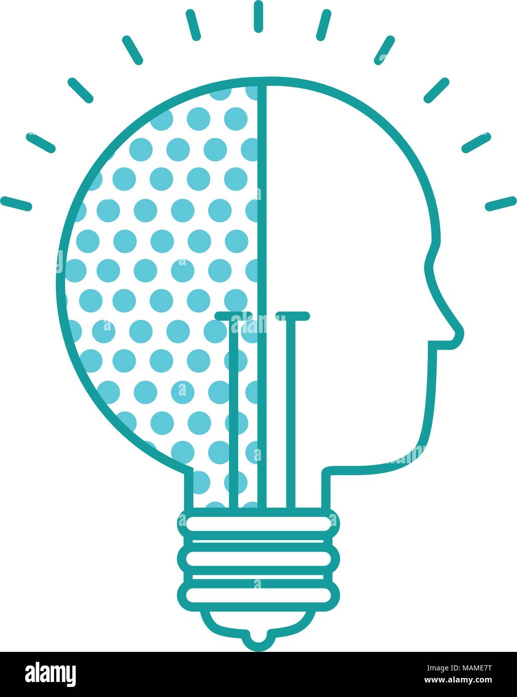 Profile lamp bulb sign Stock Vector Images - Alamy