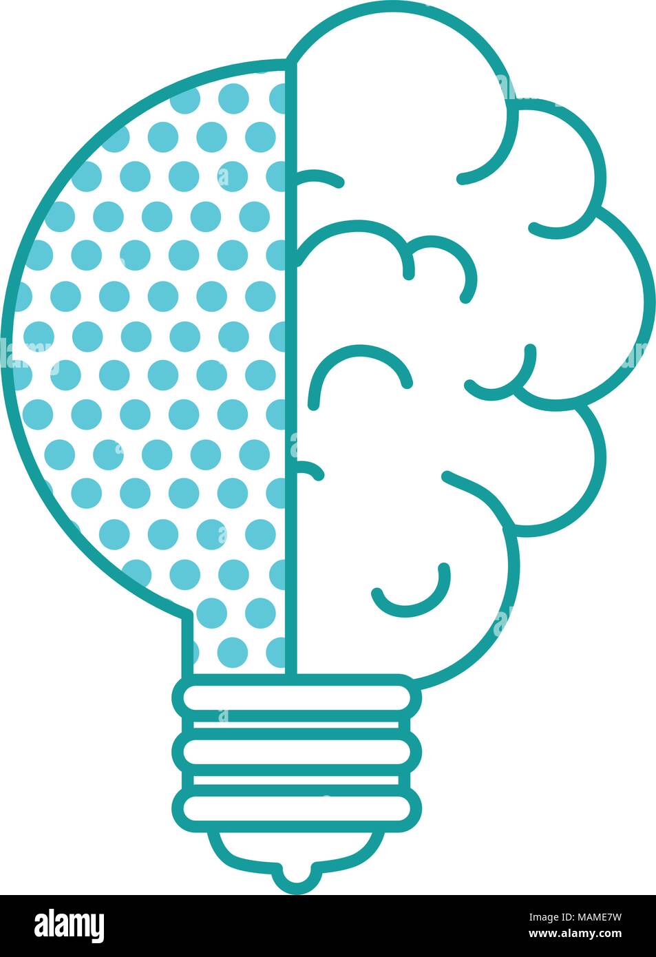 bulb light idea with brain Stock Vector Image & Art - Alamy