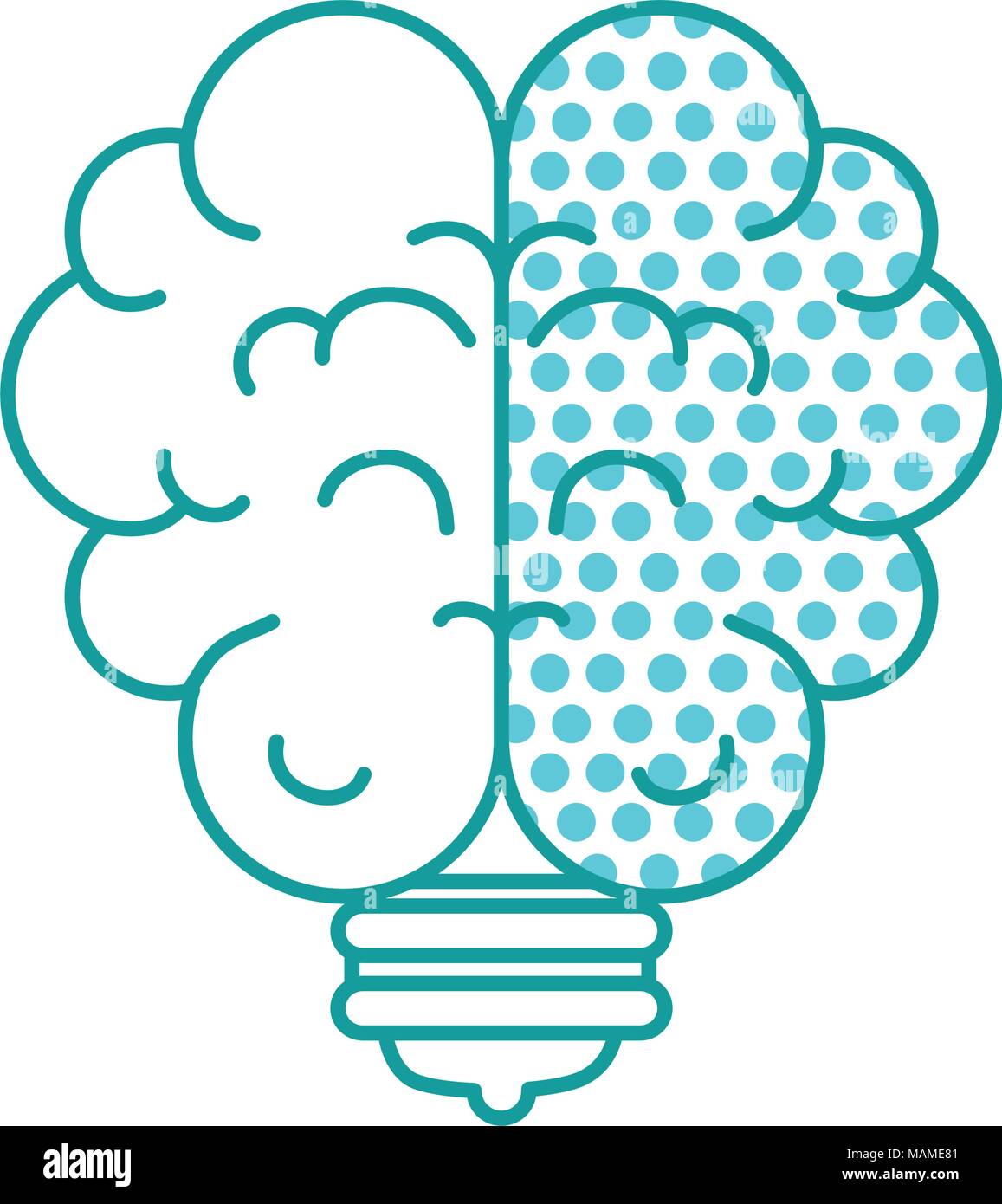 bulb light idea with brain Stock Vector Image & Art - Alamy