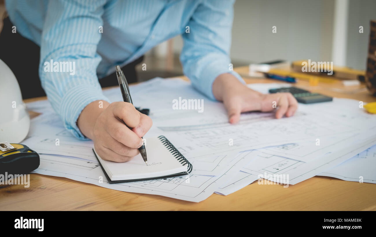 Civil engineer working laptop drawings hi-res stock photography and ...