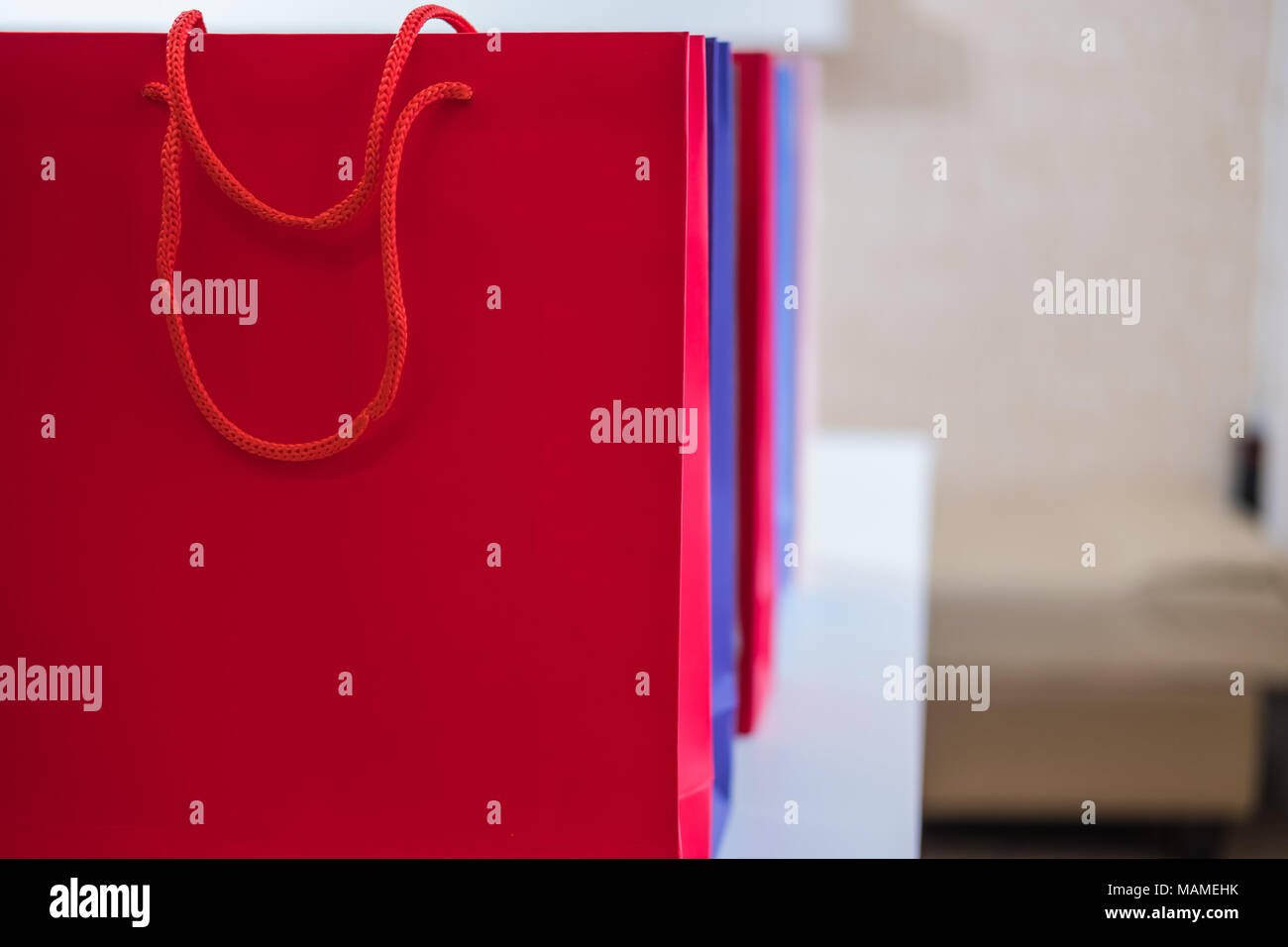 sale, consumerism, advertisement and retail concept - many colorful ...