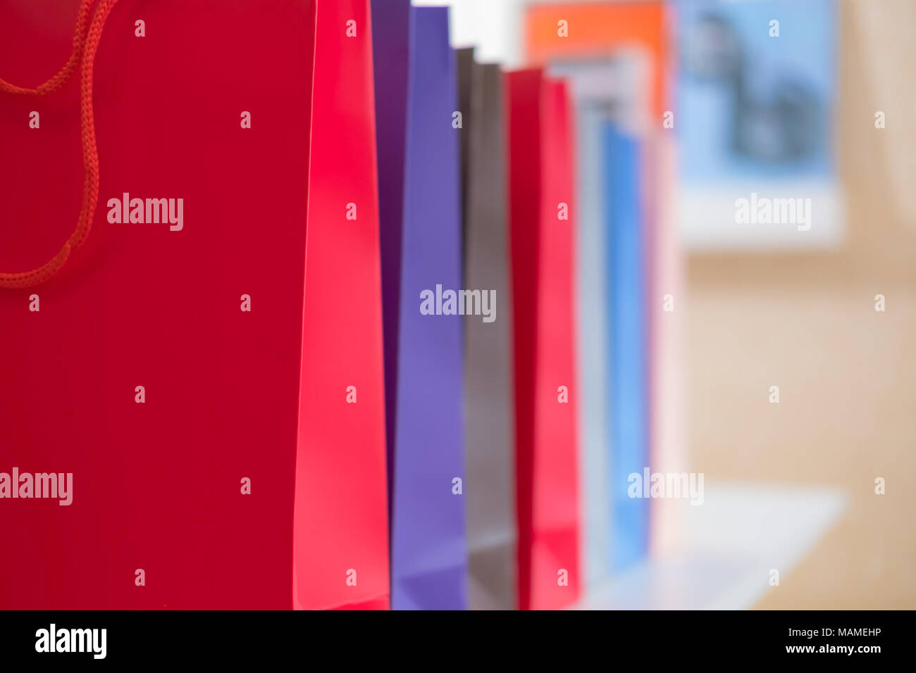 sale, consumerism, advertisement and retail concept - many colorful ...