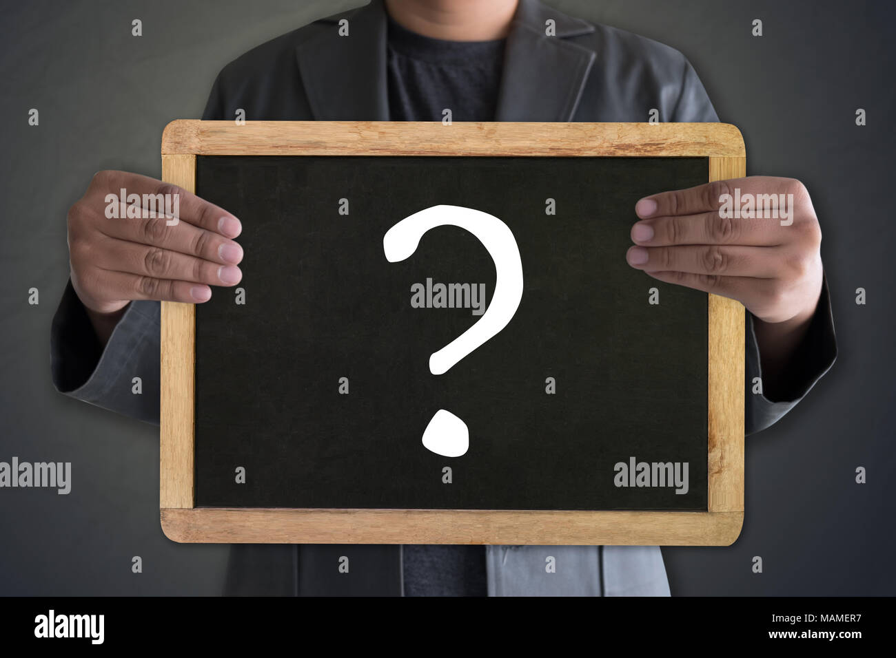 question mark confusion in Training Meeting question concept Stock ...