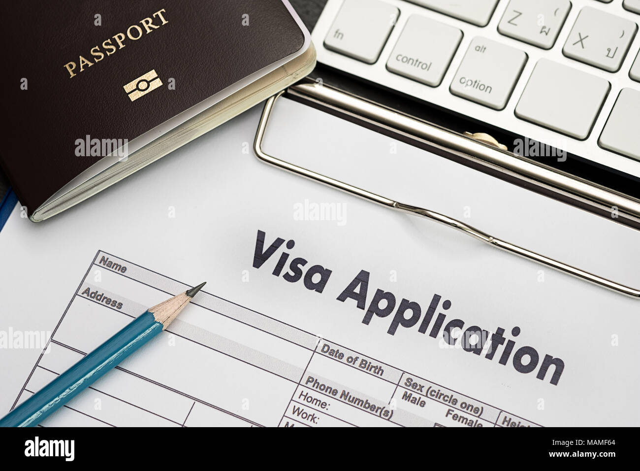 Visa application form to travel Immigration a document Money for ...