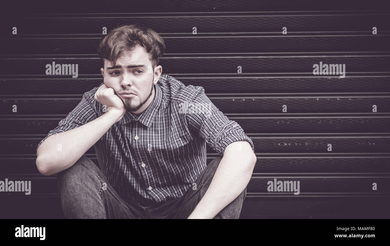 Fear, sadness, abuse, depression, addiction, selective focus Stock ...