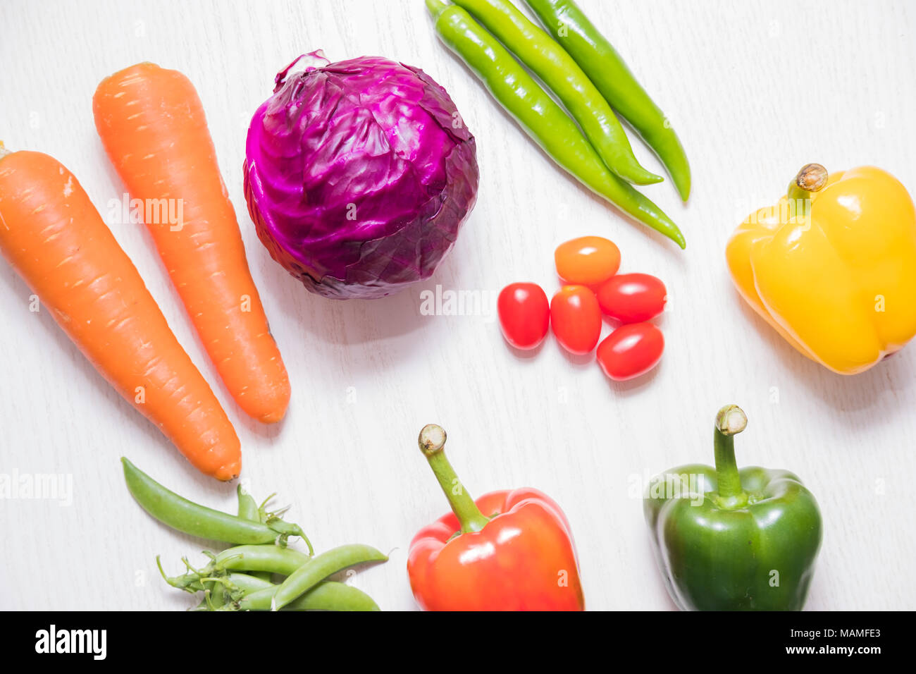 a selection of fresh vegetables for a heart healthy diet as recommended ...