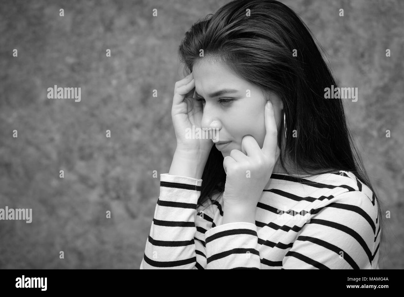 Frightened girl eyes Black and White Stock Photos & Images - Alamy