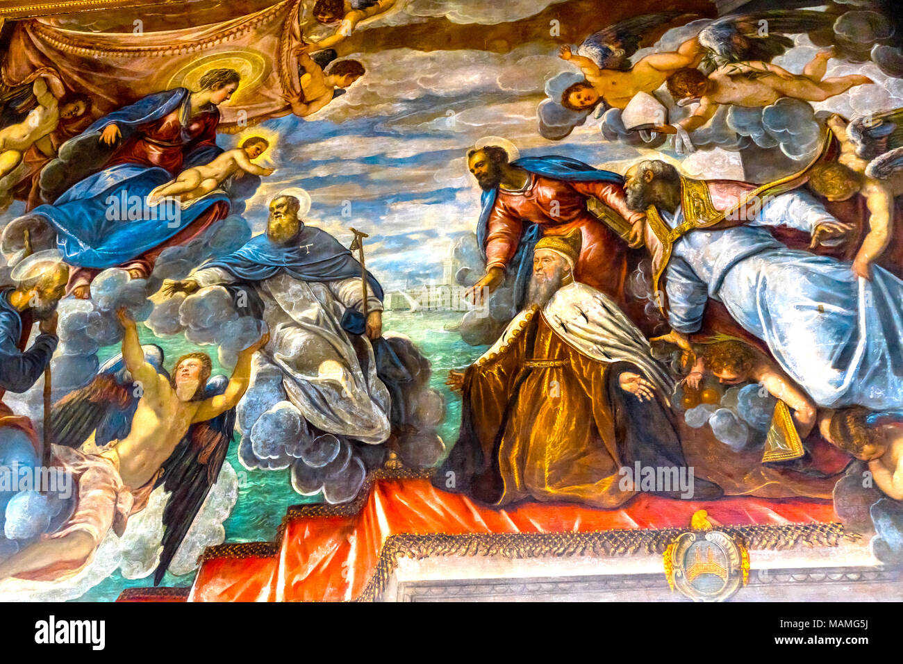 Doge Angels Paintings Palazzo Ducale Doge's Palace Venice Italy. Doge's ...