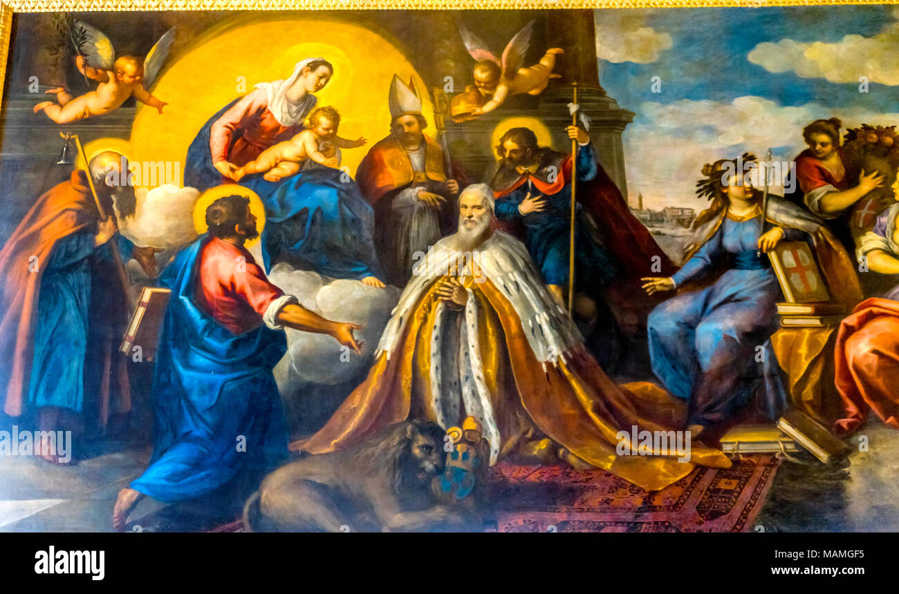 Doge Angels Paintings Palazzo Ducale Doge's Palace Venice Italy. Doge's ...