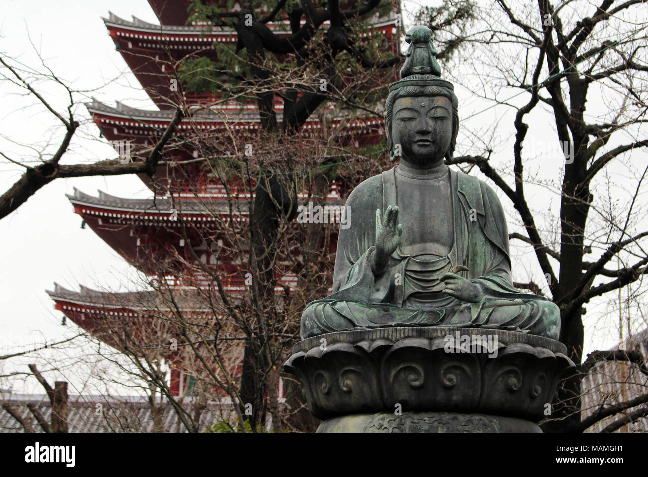 The Buddha statue around Sensoji Temple in Asakusa, the most famous ...