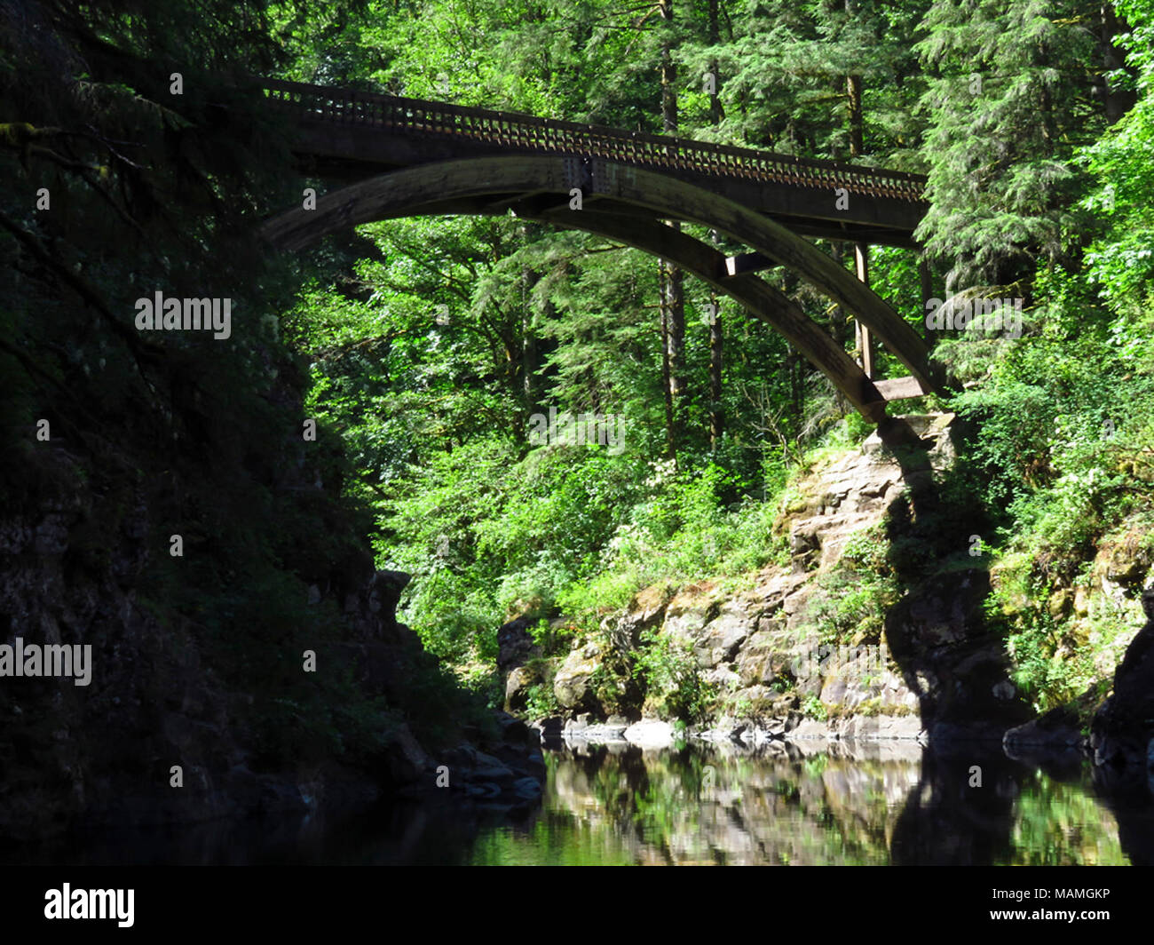 Moulton Bridge at Lewis River in WA Stock Photo - Alamy