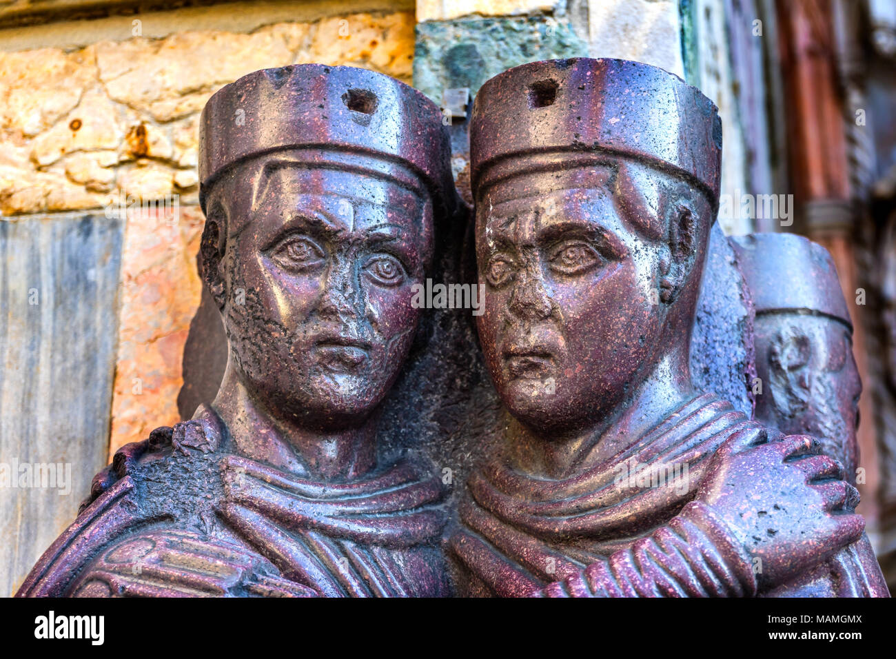 Four Tetrachs Purple Statue Corner Saint Mark's Basilica Venice Italy ...