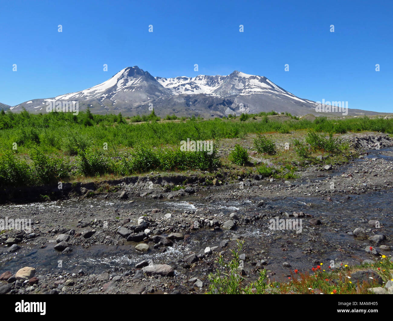 Loowit Falls Hike at Mt St Helens NM in Washington Stock Photo - Alamy