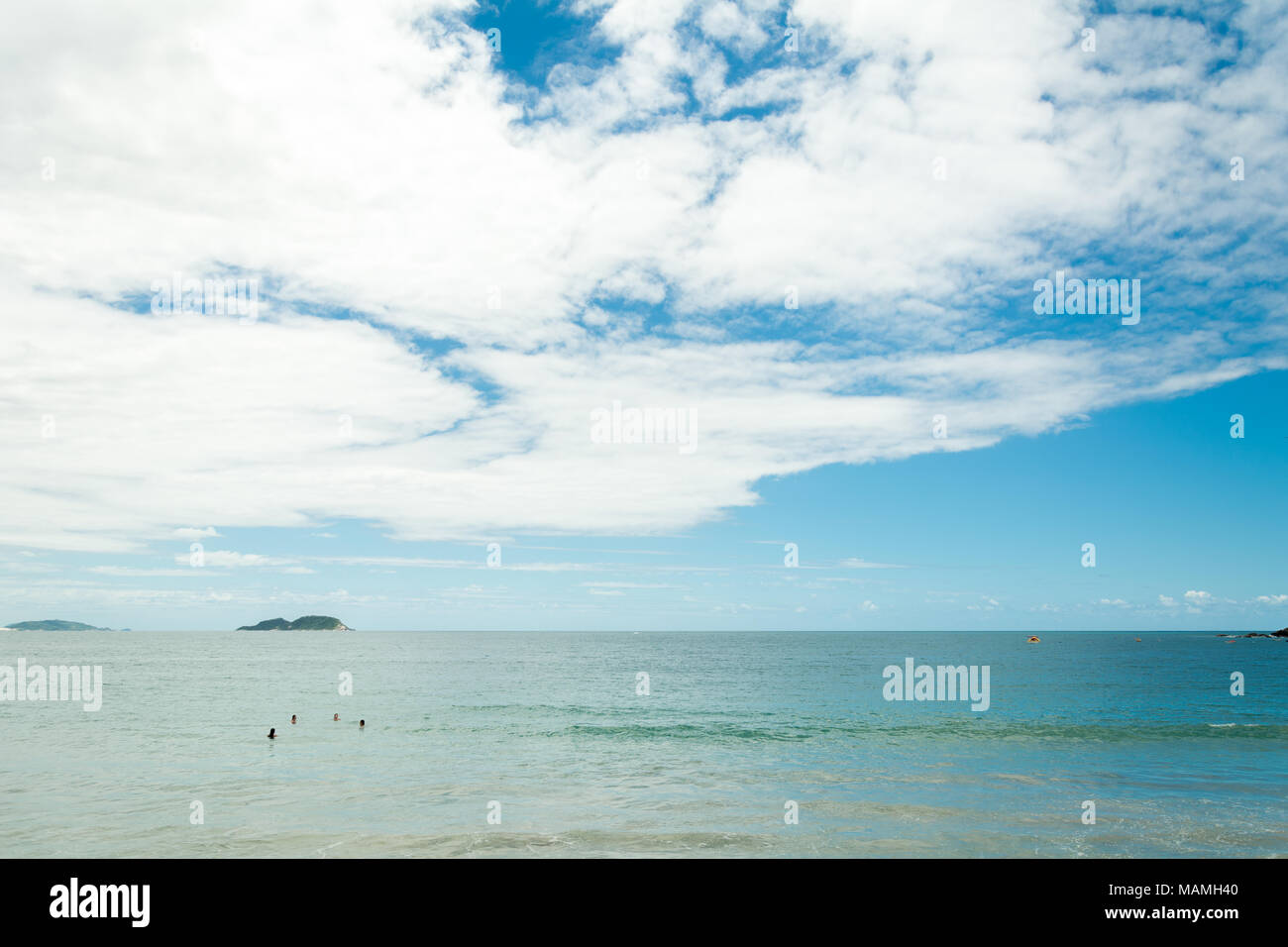 Florianopolis, Brazil. Februry, 2018. People taking a bath on a calm ...